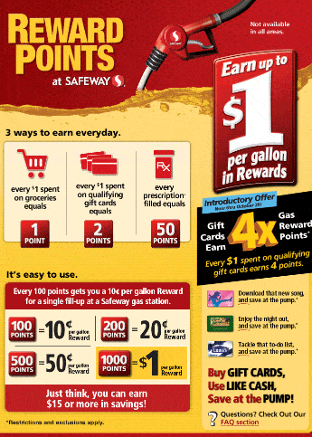 Safeway - Earn Fuel Discounts on Gift Card Purchases + $50 Safeway Gift ...
