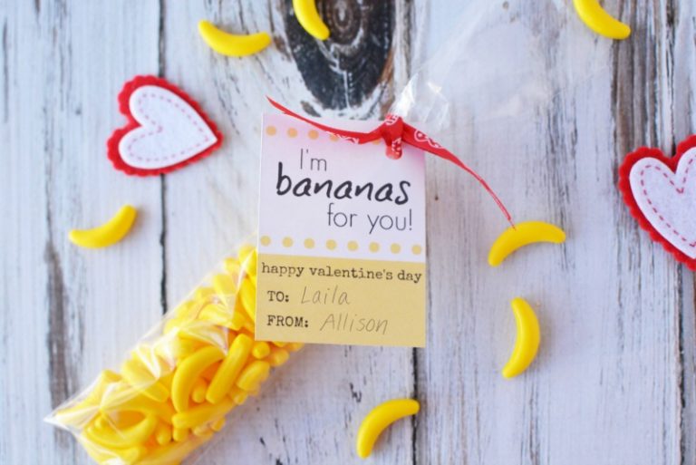 Free Printable Valentine Card Idea - "I'm Bananas for You" - Thrifty NW Mom
