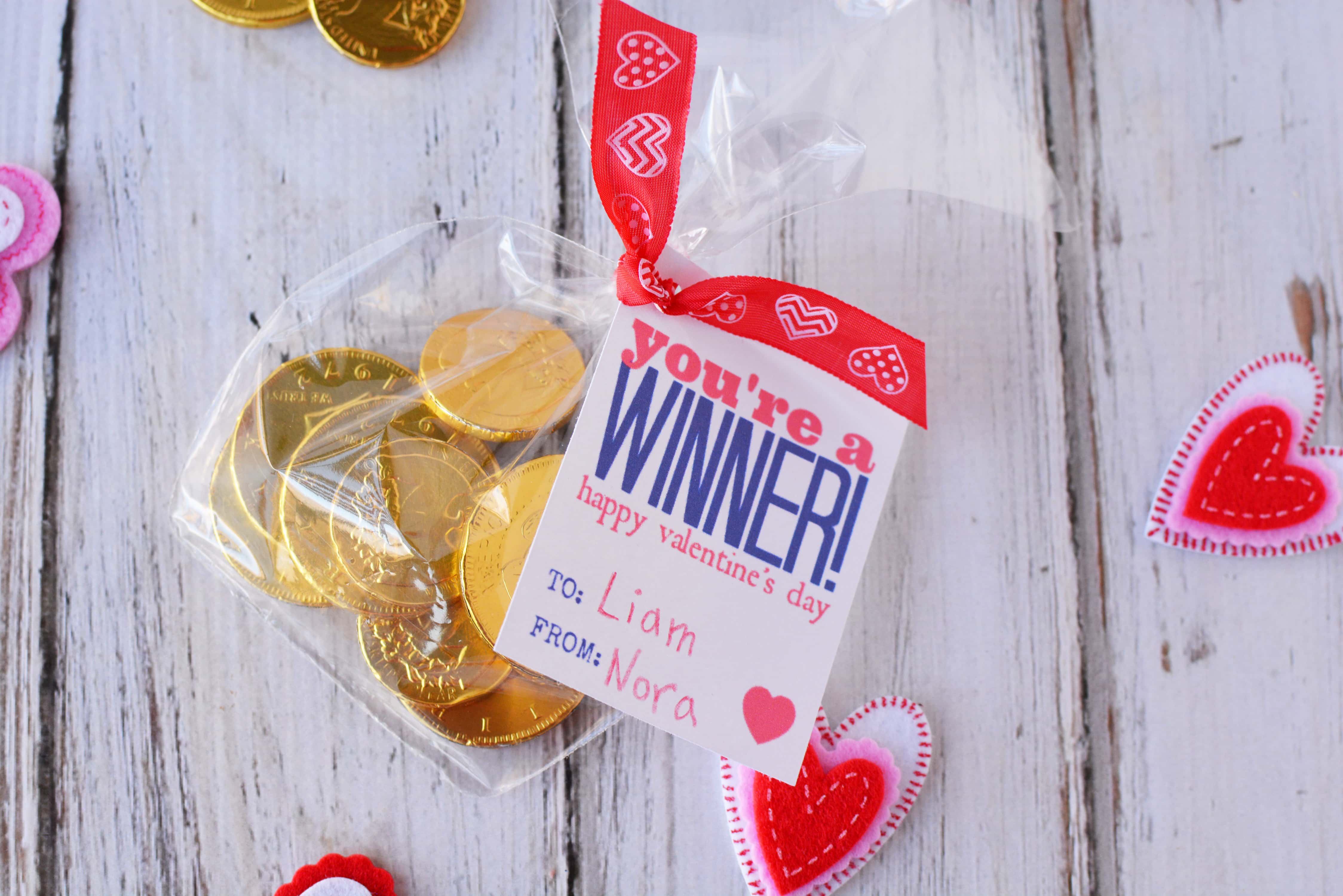 Free Printable Valentine Cards - "You're a Winner" for Kids or Adults ...