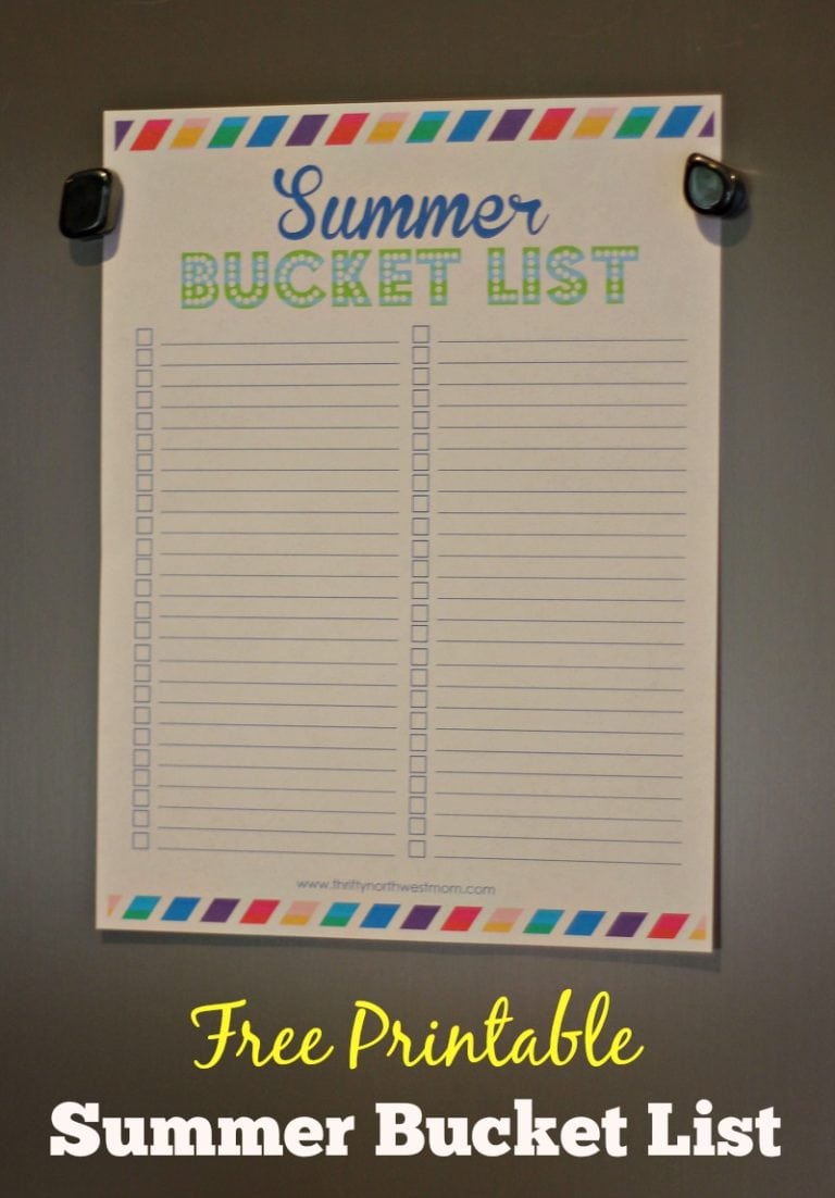 Summer Bucket List + Activity Ideas & FREE Bucket List Printables ...