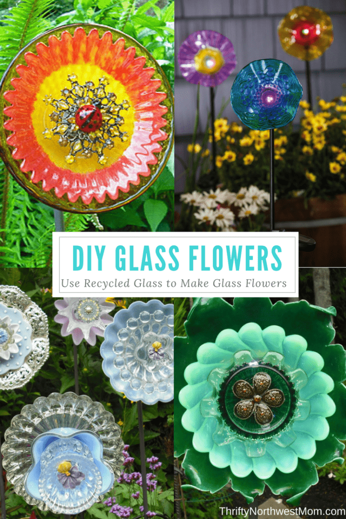 Glass Flowers - Using Recycled Glass Plates To Make Beautiful Flower ...
